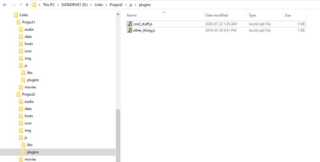 Managing Cross-Project Resources using Symbolic Links – 姫HimeWorks